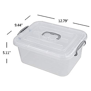 Nesmilers 2 Packs Storage Bin with Lid, 8 Liter Plastic Box Set