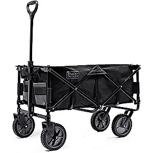 BLACK+DECKER Utility Wagon, Collapsible / Folding Wagon, Black (BDSTCTBK01)