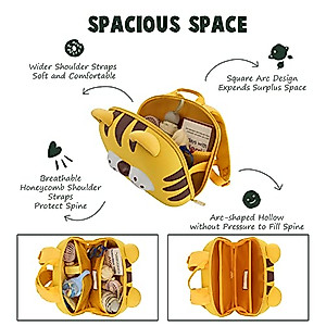 Zoy zoii Cute Toddler Backpack, Kids Backpack Preschool Backpack Mini Travel Bag for Little Girls Boys Ages 3-6-energetic tiger