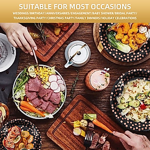 CENLBJ Black & Rose Gold Dots Party Paper Plates, 50 PCS Disposable Party Supplies Dessert Paper Plates for Birthday Party Wedding Graduation Party Supplies (7 inches)