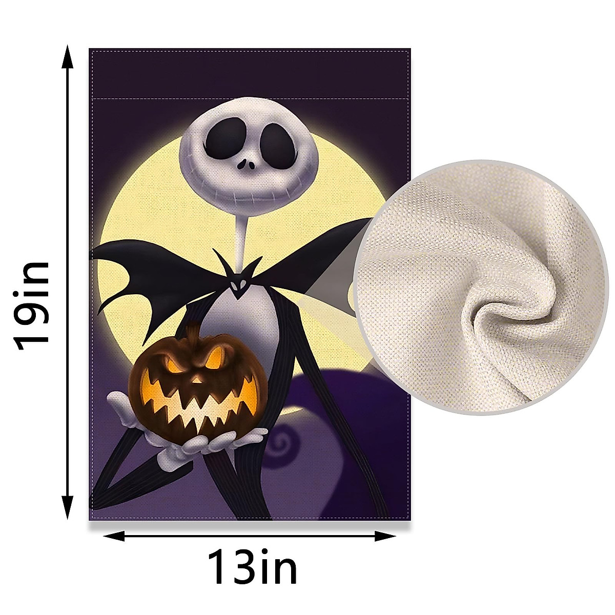 Vohado The Nightmare Before Christmas Garden Flag Jack Skellington Halloween Decoration Pumpkin Double Sized Yard Sign Outdoor Decor