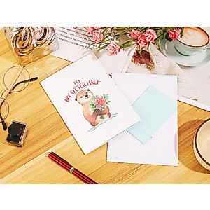 Liif Otter Half 3D Pop Up Anniversary Card For Wife, Husband, Couple, Funny Birthday Card - For Girlfriend, Boyfriend | With Message Note & Envelop | Size 7 x 5 Inch