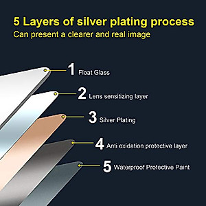 FRALIMK Mirror on Mirror Rectangular Beveled Edge Polished Frameless Rectangle Bathroom Decorative Wall Mirrors for Entryway, Living Rooms and Bedrooms, 15.75" x 27.56"