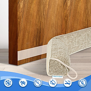 NABOWAN 32" Weighted Under Door Draft Stopper -Triangular Door Draft Blocker with Hook Loops for Easy Install, Save Energy, Home Room Essentials