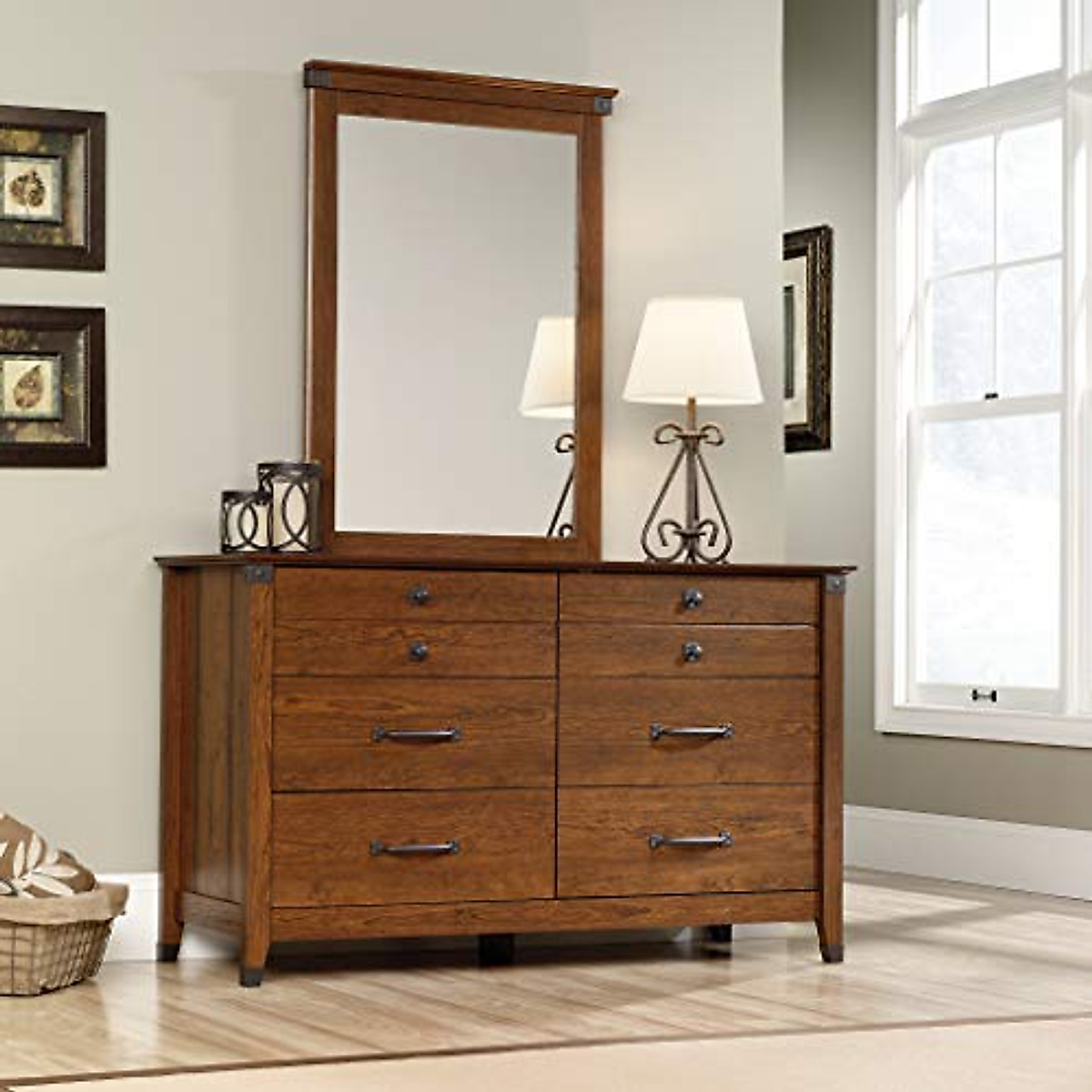 Sauder Carson Forge Dresser, Washington Cherry finish