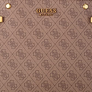 GUESS womens Zadie Logo Girlfriend Tote, Latte Logo Python, one size US