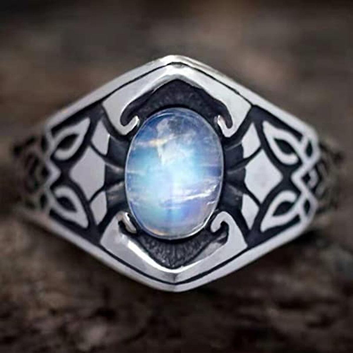AttractionOil.com Moonstone Boho Retro Ring - Size 9