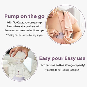 BabyShown Rumble Tuff Go Cups- Hands Free Collection Cups. Sizes 24mm Breastshield and 21mm Insert. Compatible with Medela Breast Pumps and Spectra Breast Pumps. 8 oz Storage Capacity Easy Cleaning