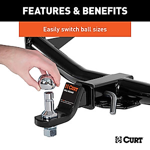 CURT 41782 1-7/8 and 2-Inch Chrome Steel Switch Ball Set, Up to 6,000 lbs. GTW