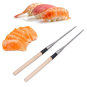 Alvinlite 11.61" Wood Handle Chopsticks, 1 Pairs Premium Reusable Stainless Steel Pointed Chopsticks for Japanese Sushi South Korea Kimbap, Chop Sticks with Gift Case for home office Kitchen