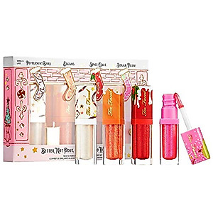 Too Faced Holiday Lip Gloss Set- Peppermint Bark, Eggnog, Spice Cake and Sugar Plum 0.12 fl. Ounce Each