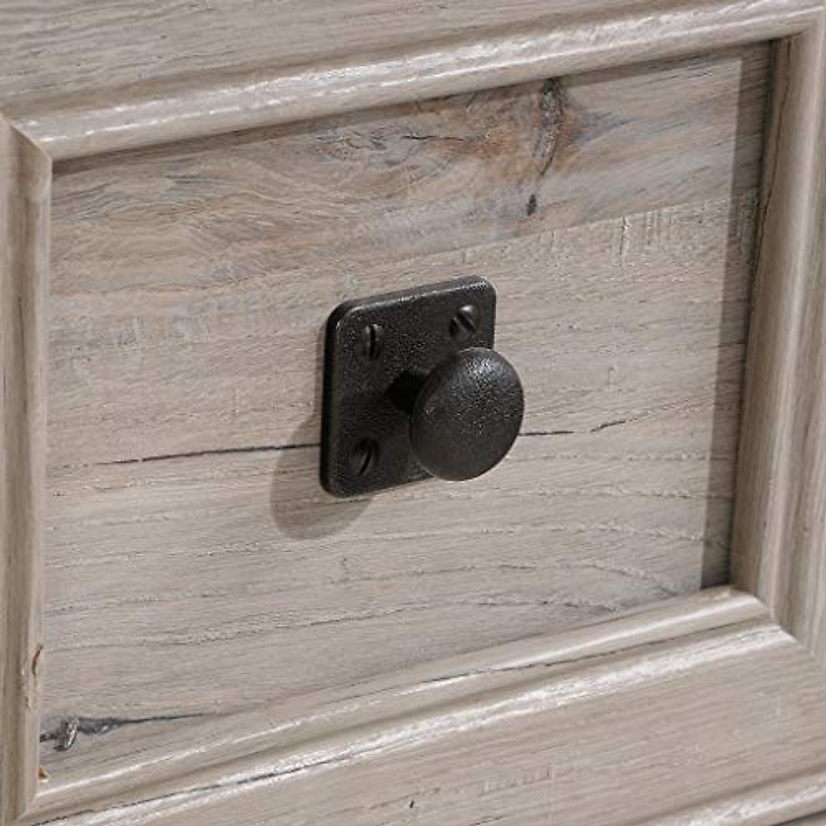 Sauder Palladia Desk with Hutch, L: 59.488" x W: 23.543" x H: 56.496", Split Oak Finish