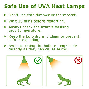 HARTOMPET 60W E26 Reptile Heat Lamp Bulbs, UVA Basking Spot Light for Bearded Dragon, Lizard, Tortoise, Chicks, Other Reptiles & Amphibians - Simulated Natural Sunlight Terrarium Heat Lamps | 2 Pack
