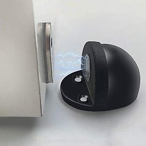 Door Stops 2 Pack, Magnetic Door Stop, Brushed Satin, Black Flush Modern Floor Mount Magnetic Door Catch Door Holder