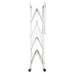Origami 5-Shelf Foldable Storage Shelves for Garage Kitchen Home Closet, Metal Wire, Collapsible Organizer Rack, Holds up to 1000 pounds, Powder-Coated Steel, Heavy Duty | White
