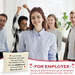 Coume 12 Pieces Thank You Gift Makeup Bags Inspirational Gifts for Social Worker Nurse Women Appreciation Gift for Colleague Coworkers Teacher Volunteer Cosmetic Bags for Birthday(Elegant)