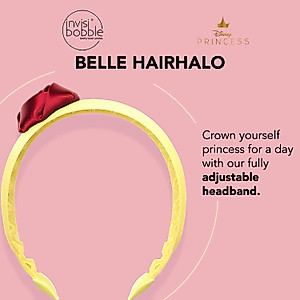 invisibobble HairHalo The Adjustable Headband – Disney Princess Belle - Hairbands Made for Everyone - Individually Adapted to the Shape of the Head and Worn All Day with No Pain or Uncomfortable Pressure
