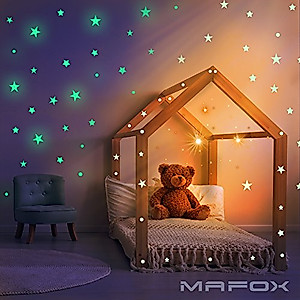 Glow in The Dark Stars for Ceiling or Wall Stickers - Glowing Wall Decals Stickers Room Decor Kit - Galaxy Glow Star Set and Solar System Decal for Kids Bedroom Decoration
