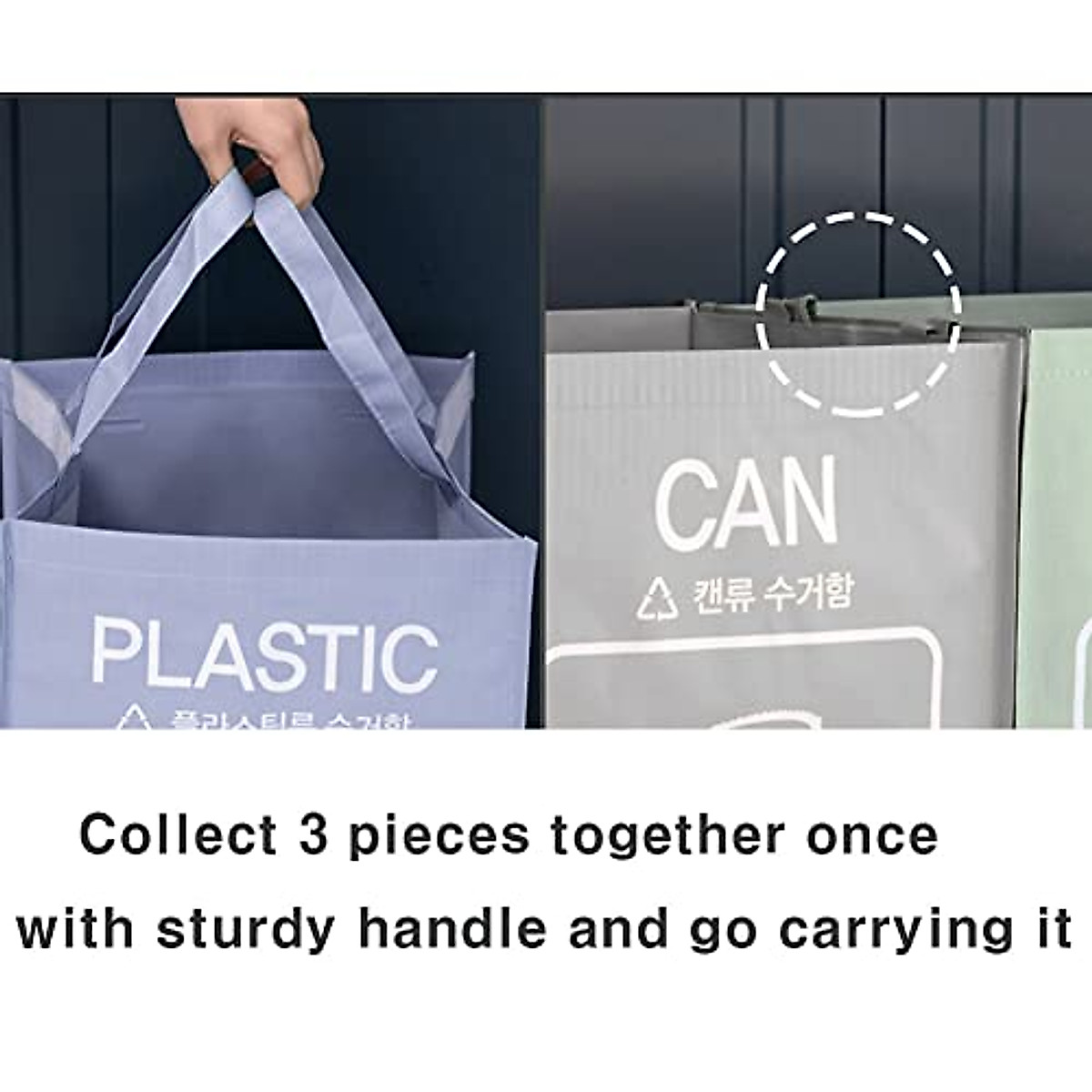Happy Sale Recycle Bag Separate Recycle Bin Waterproof Waste Baskets Compartment Container