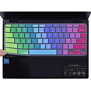 Colorful Keyboard Cover for Acer Chromebook Spin 11 311 CP311 511 512/Chromebook 11 CB3-131 CB3-132 CP311 C738T CB5-132T/Chromebook Spin 713 CP713 R13 CB5-312T/Acer Chromebook 14" 15.6",Rainbow