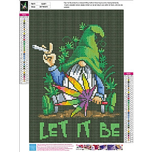 Diamond Painting Kits for Adults,5d DIY Full Round Drill Gnome Diamond Art Kits Diamond Dots Paint with Diamonds Arts and Crafts for Beginner Kids Home Wall Decor （12x16 Inch）