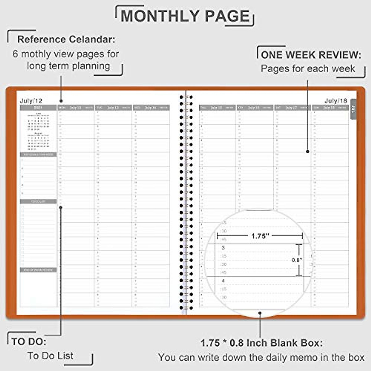 2021-2022 Weekly Appointment Book/Planner - 53 Weeks Daily Planner Organizer, 15-Minute Increments, Flexible Cover, Twin-Wire Binding, 8.5" x 10.85"