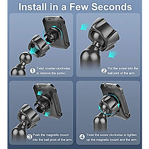 OQTIQ Car Cup Holder Phone Mount Magnetic, Universal Cup Holder Fit Phone Car Truck Mount Cup Holder Compatible with iPhone Samsung Galaxy LG and More, Extra Strong with 6 Magnets