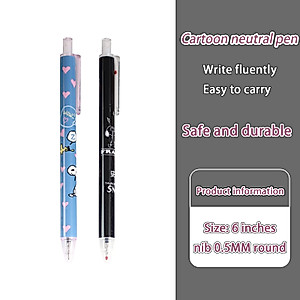 6 Pcs Cartoon Dog Gel Pens Stationery Set, Cool Writting Pens for Kids Students Gifts Girls Boys Birthday Gift