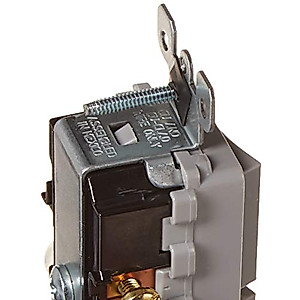 Leviton 5634-GY 15 Amp, 120/277 Volt, Decora Brand Style Single-Pole, AC Combination Switch, Commercial Grade, Grounding, Gray