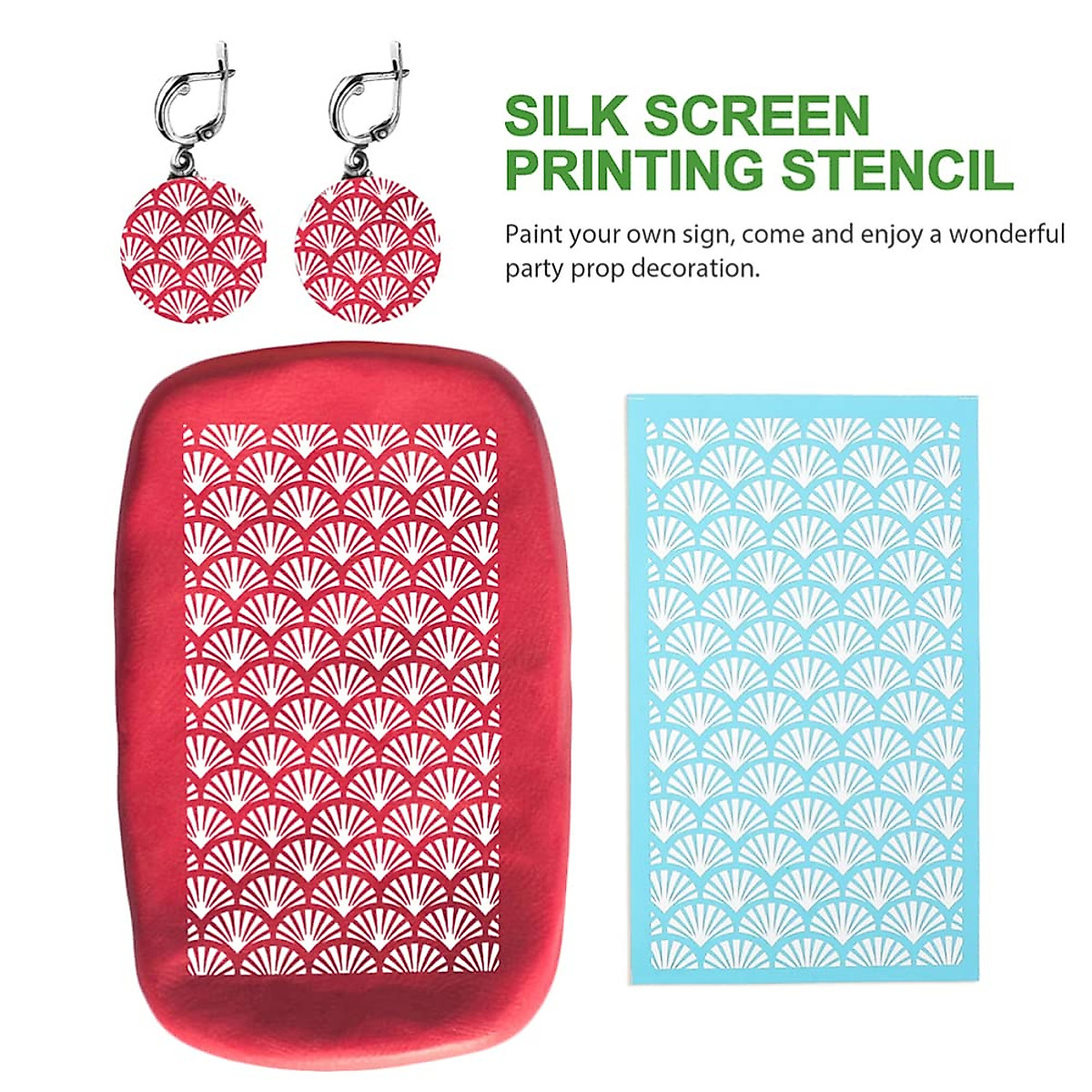 1 Sheet Screen Printing Template Portable Silk Screen Stencil Crafting Supplies Handcrafted Clay Crafts Stencil Clay Making Stencil Polymer Clay Printing Stencil Silk Mesh Transfer