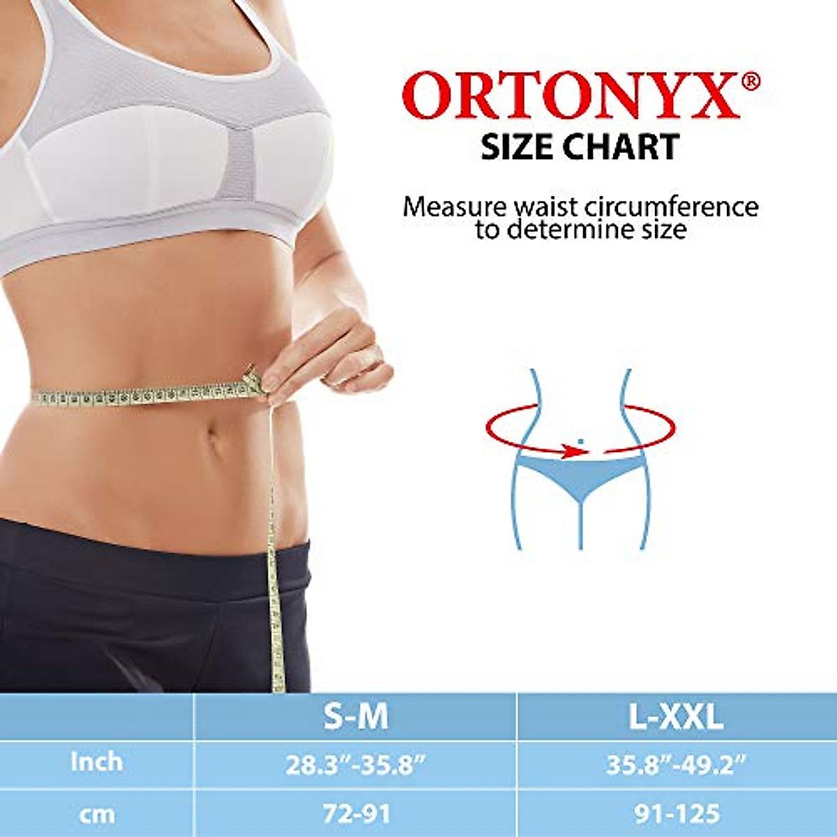ORTONYX Umbilical Hernia Belt for Men and Women - Abdominal Support Binder with Compression Pad - Navel Ventral Epigastric Incisional and Belly Button Hernias Surgery Prevention Aid (Large-XXL)