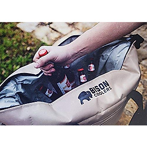 Bison Soft Cooler, Small Cooler Bag, Travel Cooler, Soft Sided Cooler Bag, Camping Coolers, Insulated Cooler, Soft Cooler Bag, Travel Cooler for Car, Bag Cooler (12-Can, Sand)