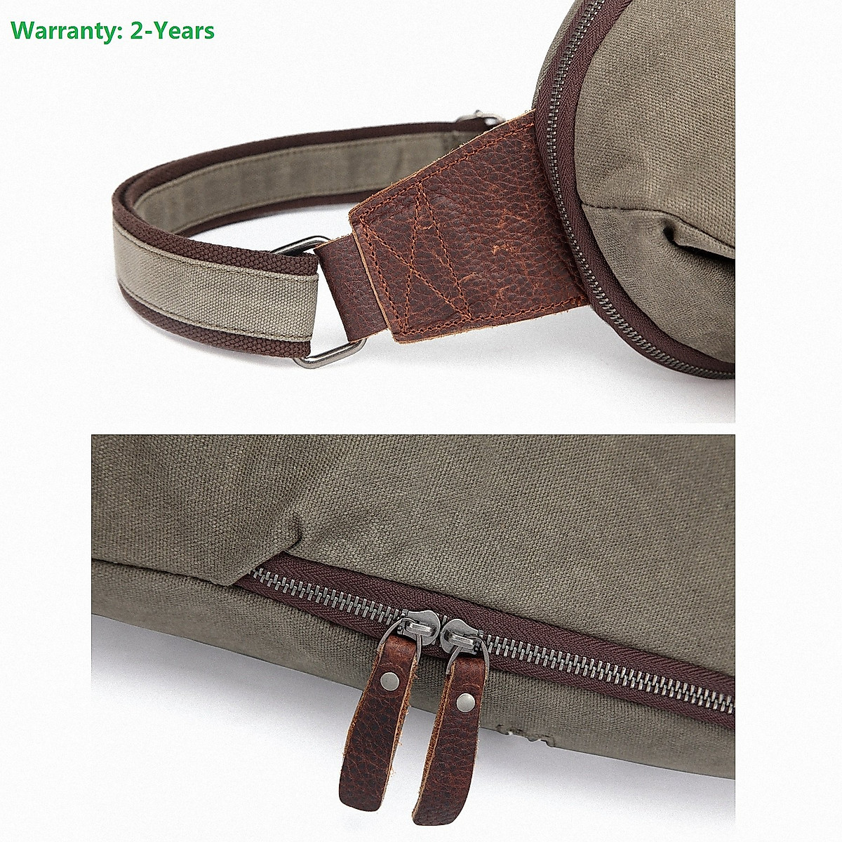 AOTIAN Unisex Sling Backpack Waxed Canvas Crossbody Bag 10 Liters, Army Green