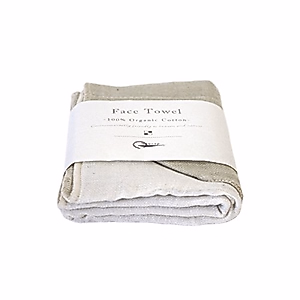 Nawrap 100% Organic Cotton, Face Towel, Green/Ivory