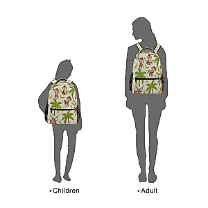 YPPAHHHH Monkey Palm Tree School Bag Backpack College Bookbag,Fruit Banana Laptop Backpacks Computer Bag Travel Hiking Camping Daypack for Women Girls Men Boys Students