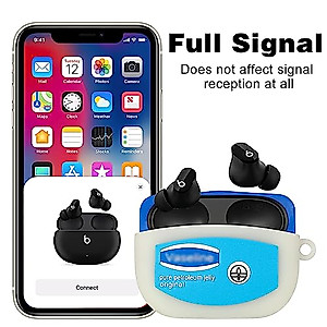 Jowhep Case for Beats Studio Buds Funny Unique 3D Design Cute Silicone Cover Fashion Kawaii Cool Fun Cartoon Wireless Powerbeats Cases for Beats Earbuds Headphones for Girls Boys Teen (Blue and White)