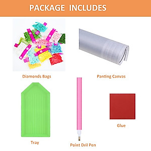 WHITELOTOUS Christmas Wreath Diamond Painting Kits, Xmas Wreath Diamond Art Kits for Adults, Garland Partial Drill Shiny Diamond Embroidery Pictures Arts Craft for Home Wall Decor Gift 30x30/12x12