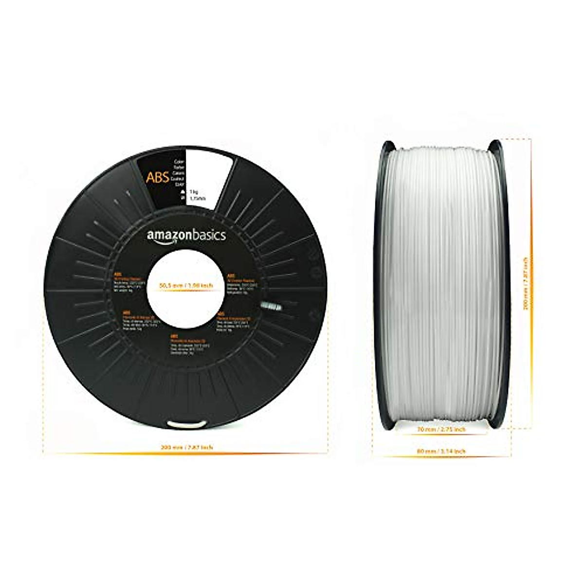 Amazon Basics ABS 3D Printer Filament, 1.75mm, 5 Assorted Colors, 1 kg per Spool, 5 Spools