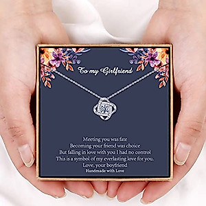 IEFLIFE Girlfriend Gifts Girlfriend Necklace, Love Knot Necklace Jewelry I Love You Gifts Valentines Day Gifts for Her Mothers Day Anniversary Christmas Gifts for Girlfriend