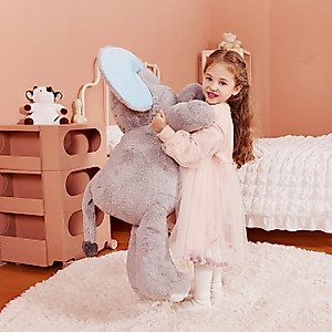 IKASA Giant Elephant Stuffed Animal Plush Toy,Large 30" Cute Jumbo Soft Toys,Huge Big Size Fluffy Plushy Fat Oversized Plushie,Gifts for Kids