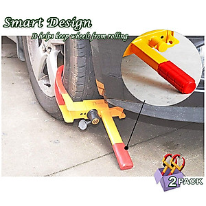 Zento Deals 2 Pack Security Tire Clamp - Premium Quality Heavy Duty Anti- Theft Vehicle Wheel Lock Universal Fit Most Vehicles Trailers SUV ATV’s Motorcycles Golf Cart