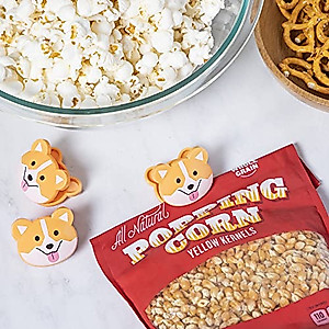 COOK WITH COLOR Cute Bag Clips - 10 Pc. Set of Funny Chip Clips and Snack Clips - Kitchen and Food Bag Clips for Airtight Seal for Food Storage (Corgi)