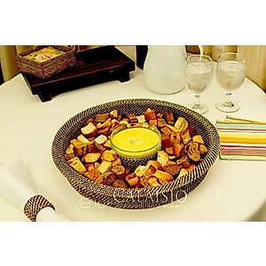 Calaisio, Large 16" Chip & Dip Serving Tray with Removable Glass Insert