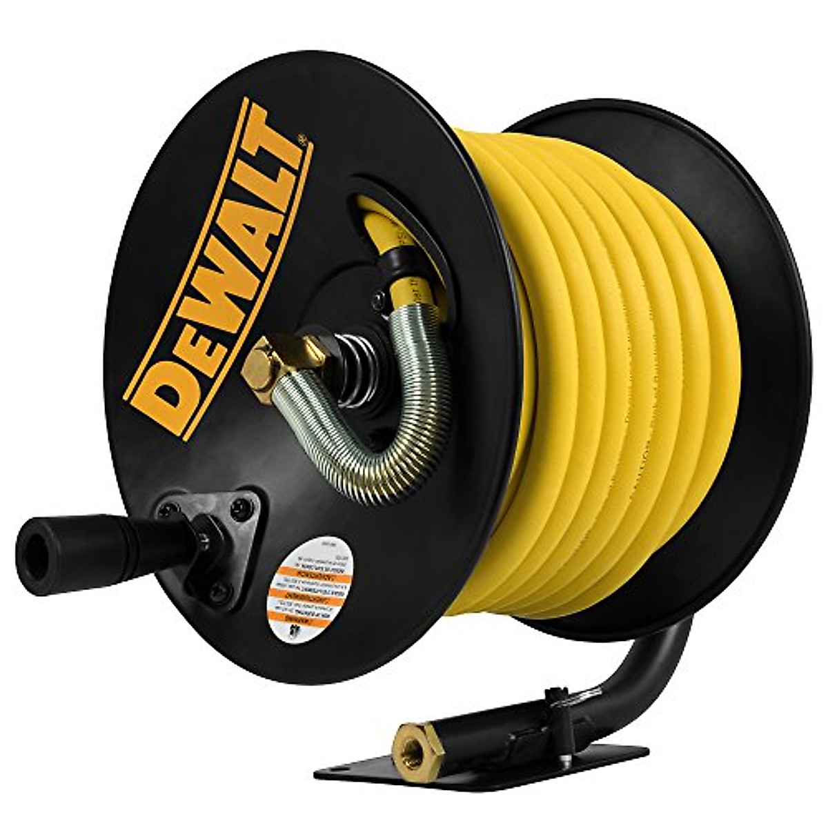 DEWALT DXCM024-0348 3/8" x 50' Manual Hose Reel with Rubber Hose , Yellow