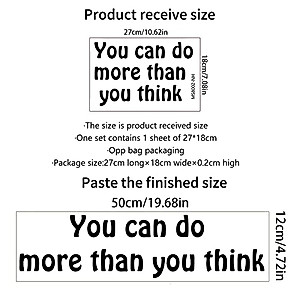 Finduat You can do More Than You Think Quote Mirror Decal Inspirational Mirror Decor Black Gloss Vinyl Wall Stickers
