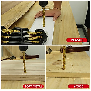 ZKH 120-Piece HSS Titanium Twist Drill Bit Set for Metal & Wood - High-Speed Steel Bits for Steel, Aluminum, Copper, Brass, Bronze - Round Shank Drill Bits for Precision Drilling
