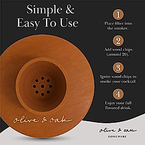 Cocktail Smoker Kit with Torch and Wood Chips | Whiskey Bourbon Drink Smoker Kit with 4 Unique Wood Chips and Recipe Cards