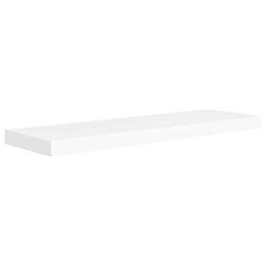 INLIFE 4pc Picture Frame Ledge Shelves MDF Wall Mounted Floating Shelves for Display,Floating Storage Shelves for Living Room,Bedroom,Office White 31.5"x9.3"x1.5"(LxWxH)