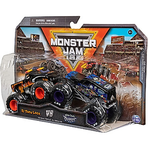 Monster Jam, Official El Toro Loco Vs. Son-uva Digger Die-Cast Monster Trucks, 1:64 Scale, Kids Toys for Ages 3 and up