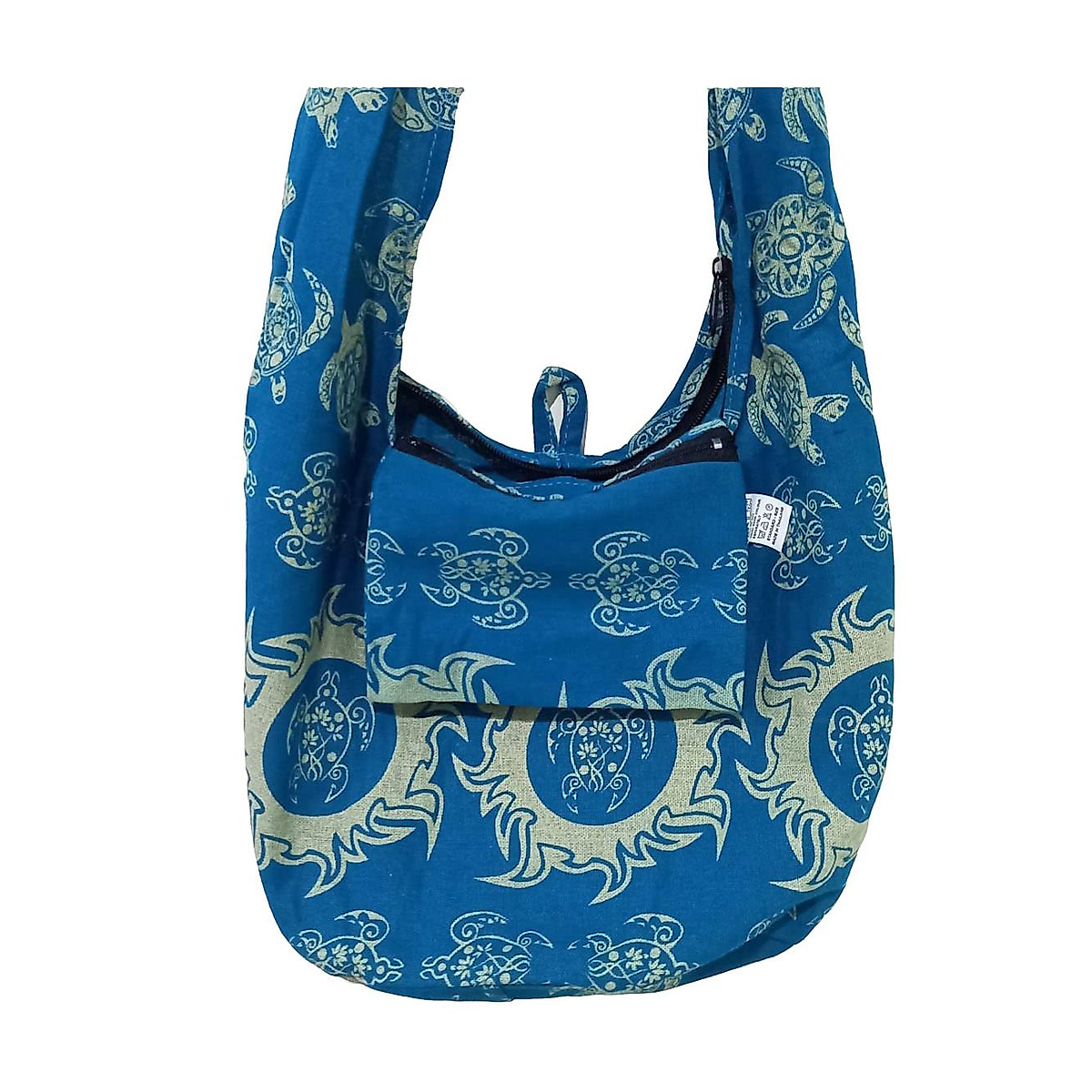 Lovely Creations's Hippie Boho New Elephant Crossbody Bohemian Gypsy Sling Shoulder Bag"Small" Size (Turtle Sky blue)